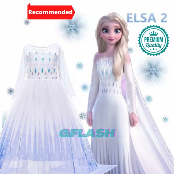 Jual Kostum Princess Anak Elsa Putih Frozen Baju Dress Gaun Panjang ...