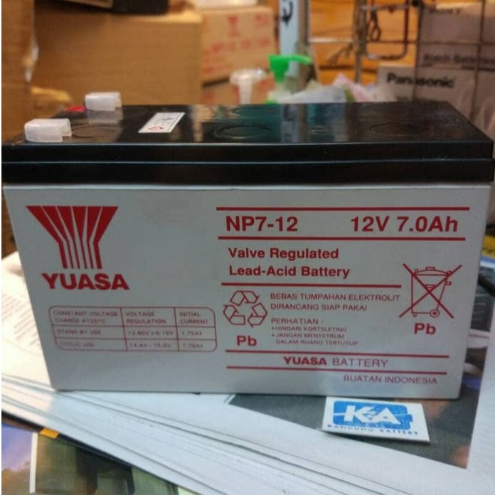 Jual Aki baterai kering MF battery Yuasa 12v 12 v 7Ah 7 ah Ampere UPS | Shopee Indonesia