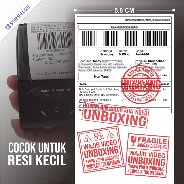 Jual Stempel Unboxing / Video Unboxing Ukuran Kecil | Shopee Indonesia