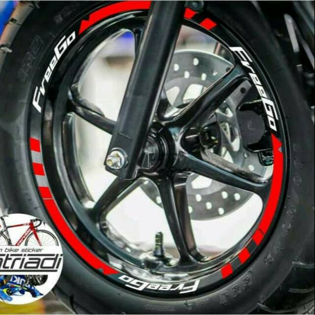 Jual Sticker Velg Sticker Motor Decal Yamaha FreeGo Kuning | Shopee ...