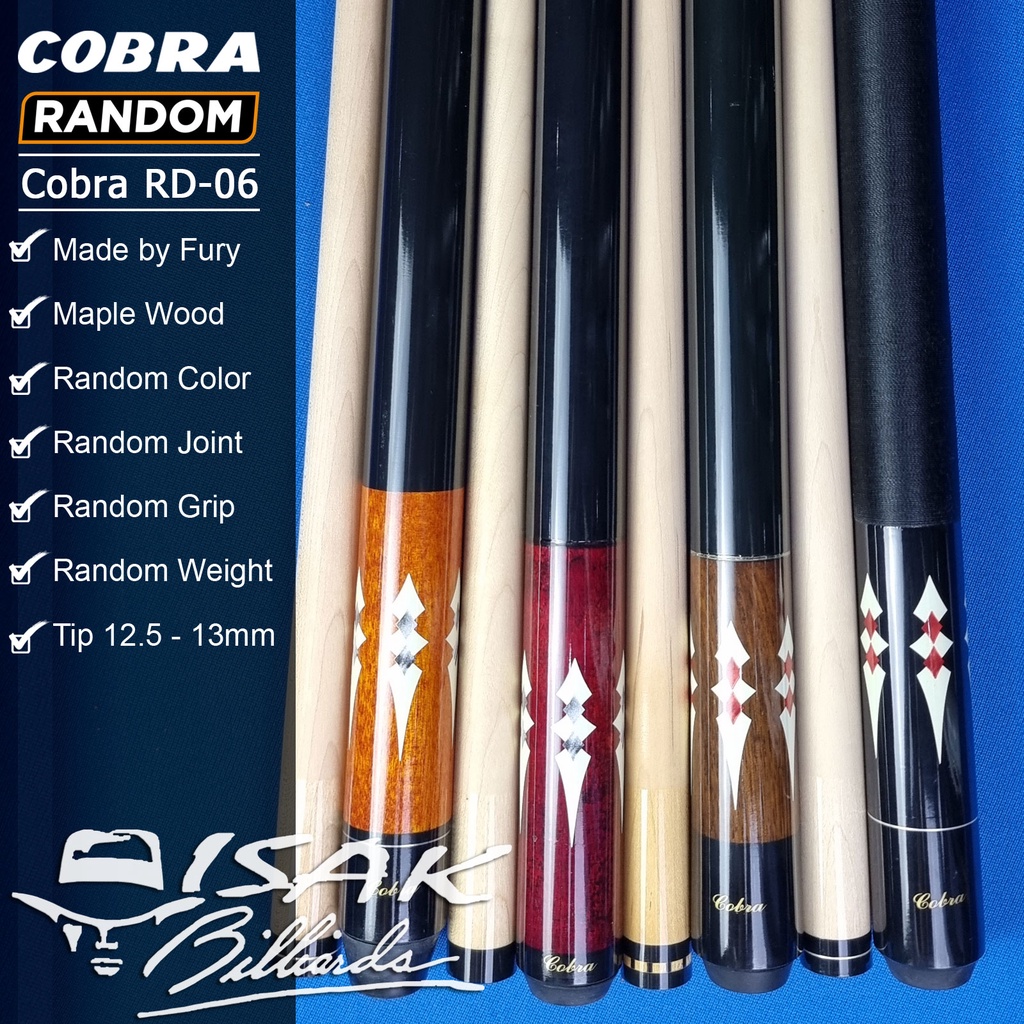 Jual Cobra RD-06 Random Pool Cue - Maple Billiard Stick Stik Biliar by Fury | Shopee Indonesia