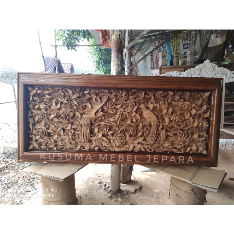 Jual Hiasan Dinding Ukir Relief Cenderawasih Kayu Jati (Panjang 180cm ...