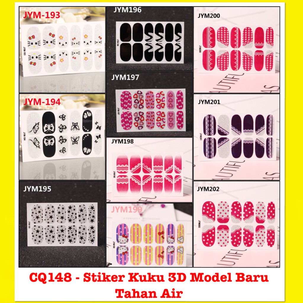 Jual CQ148 - Stiker Kuku 3D Anti Air Gambar Batik Hello kitty / Sticker ...