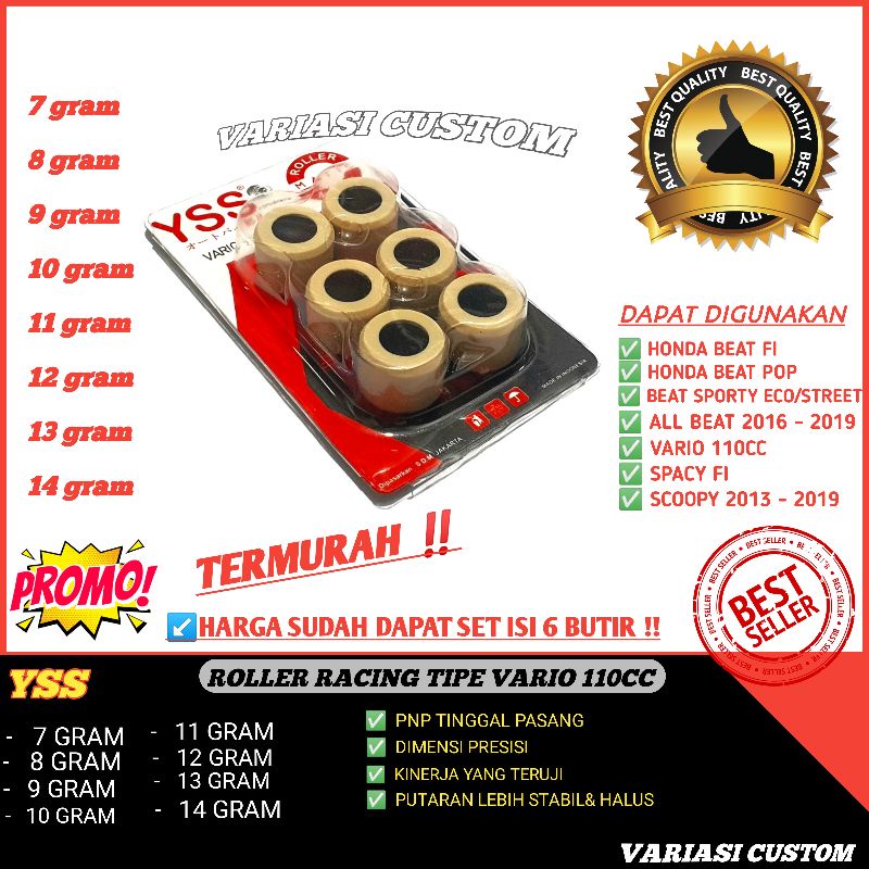 Jual ROLLER ROLER ( VK ) BEAT FI BEAT ESP BEAT STREET SCOOPY FI ESP ...