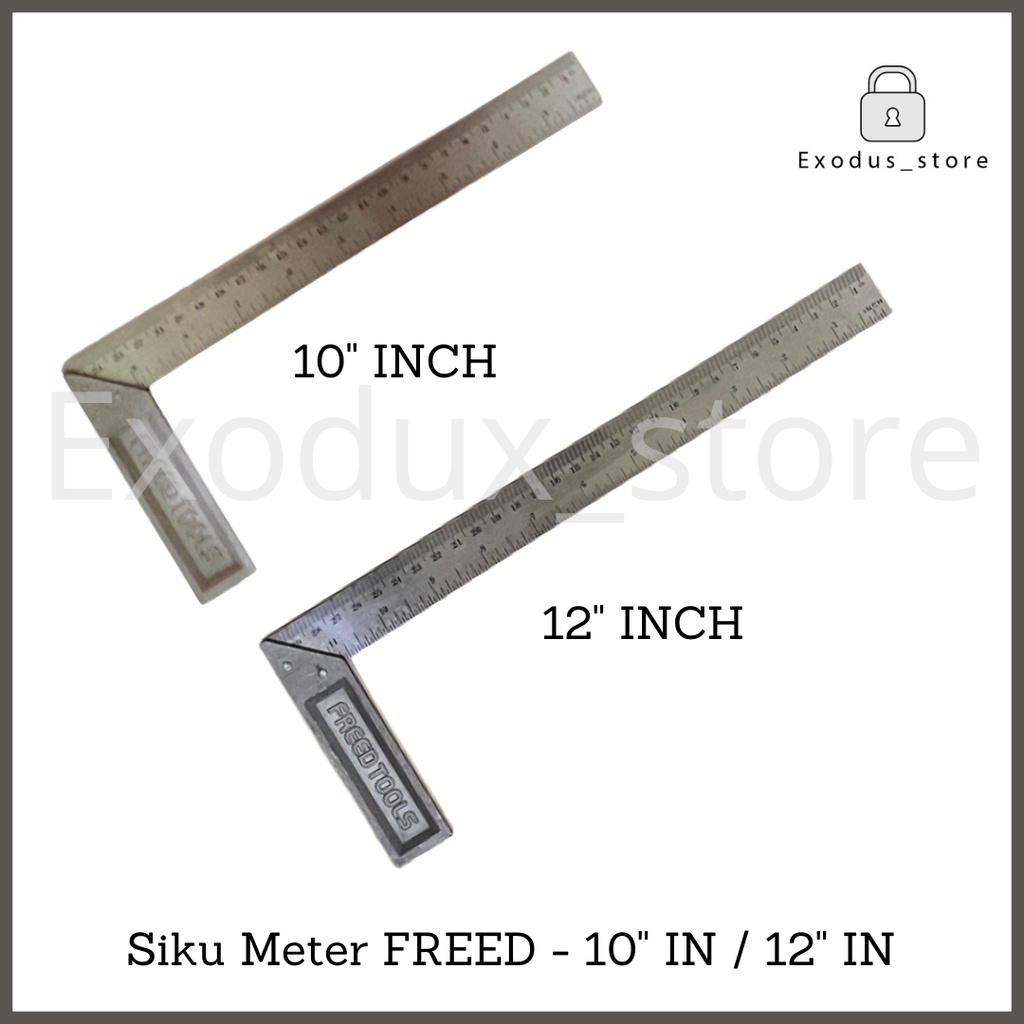 Jual Penggaris siku besi tukang / siku meter FREED 10" - 12" inch alat ...