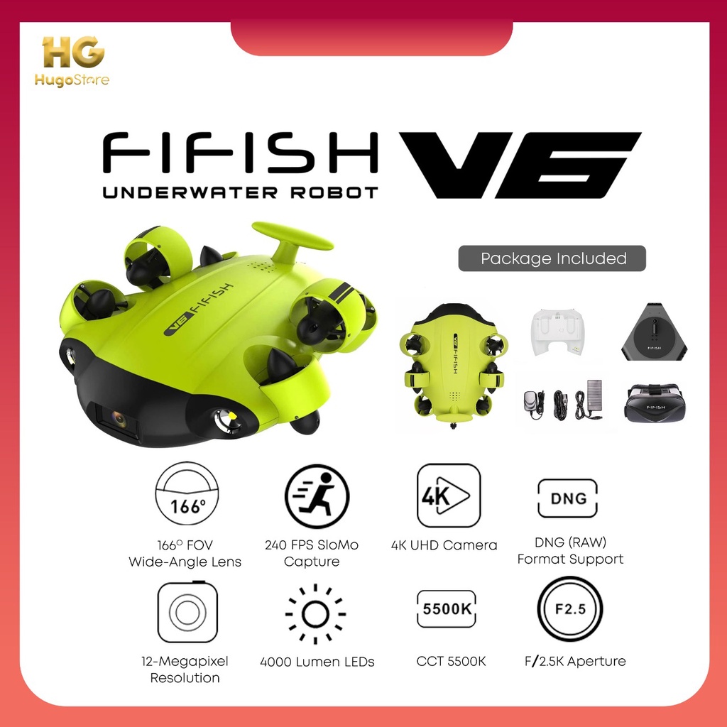 Jual QYSEA FIFISH V6 Underwater Drone with Head-Tracking Function ...