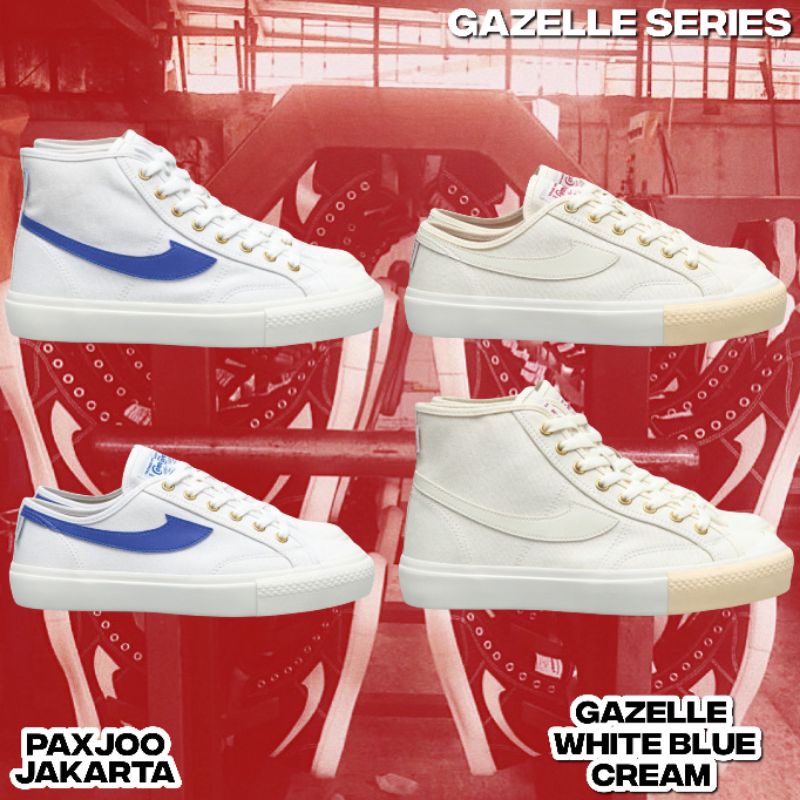 Jual [NEW ORIGINAL] SEPATU COMPASS GAZELLE CREAM/WHITEBLUE HIGH&LOW 100 ...