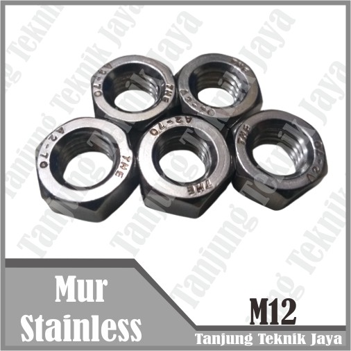 Jual 3 PCS Mur stainless M12 /mur stanlis steel m12/mur stenlis M12 ...