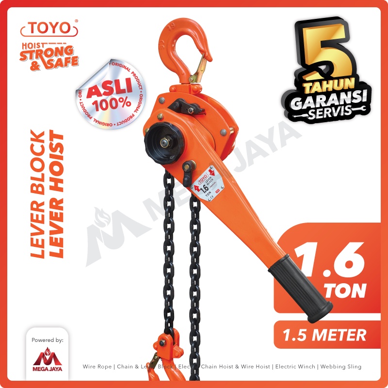 Jual TOYO Lever Block / Lever Hoist 1.6 Ton x 1.5 Meter | Shopee Indonesia