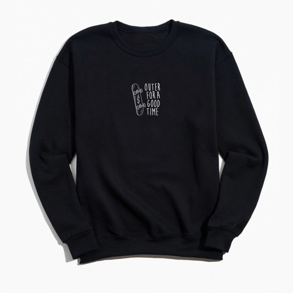 Jual Sweater Crewneck Pria Distro Original Hitam Switer Oblong Cowok ...