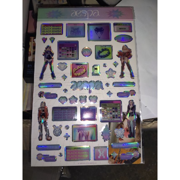 Jual Merchandise Hologram Epoxy Sticker + Photocard Set Winter Aespa SM ...