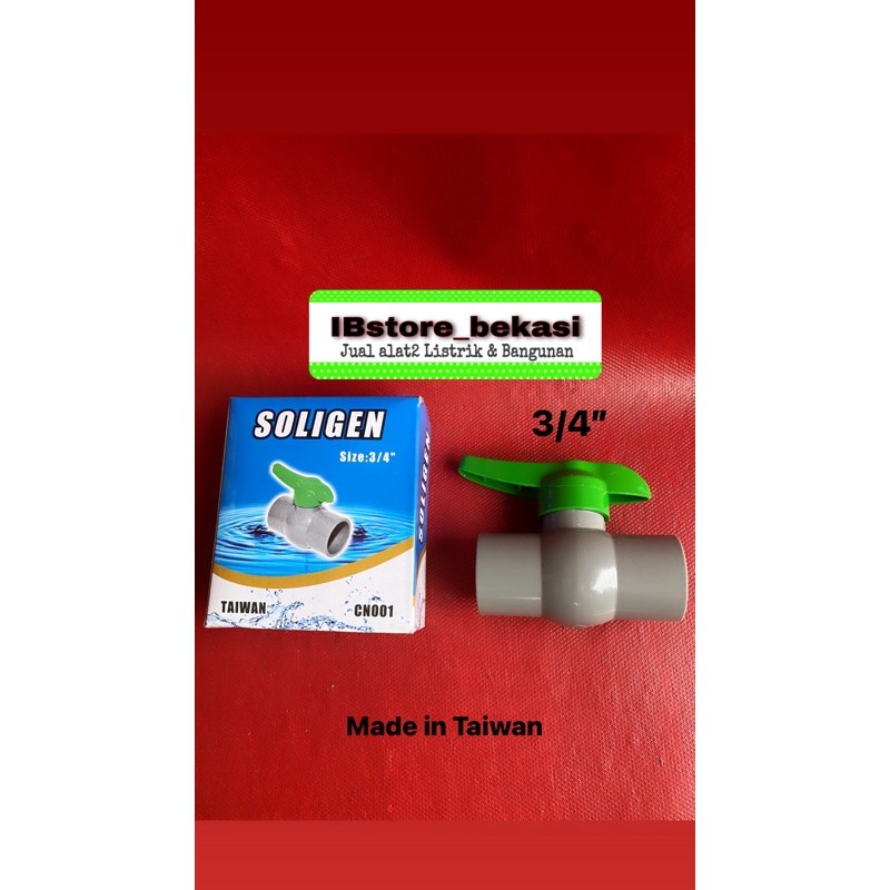 Jual StopKran 3/4 Soligen atau Ball valve | Shopee Indonesia