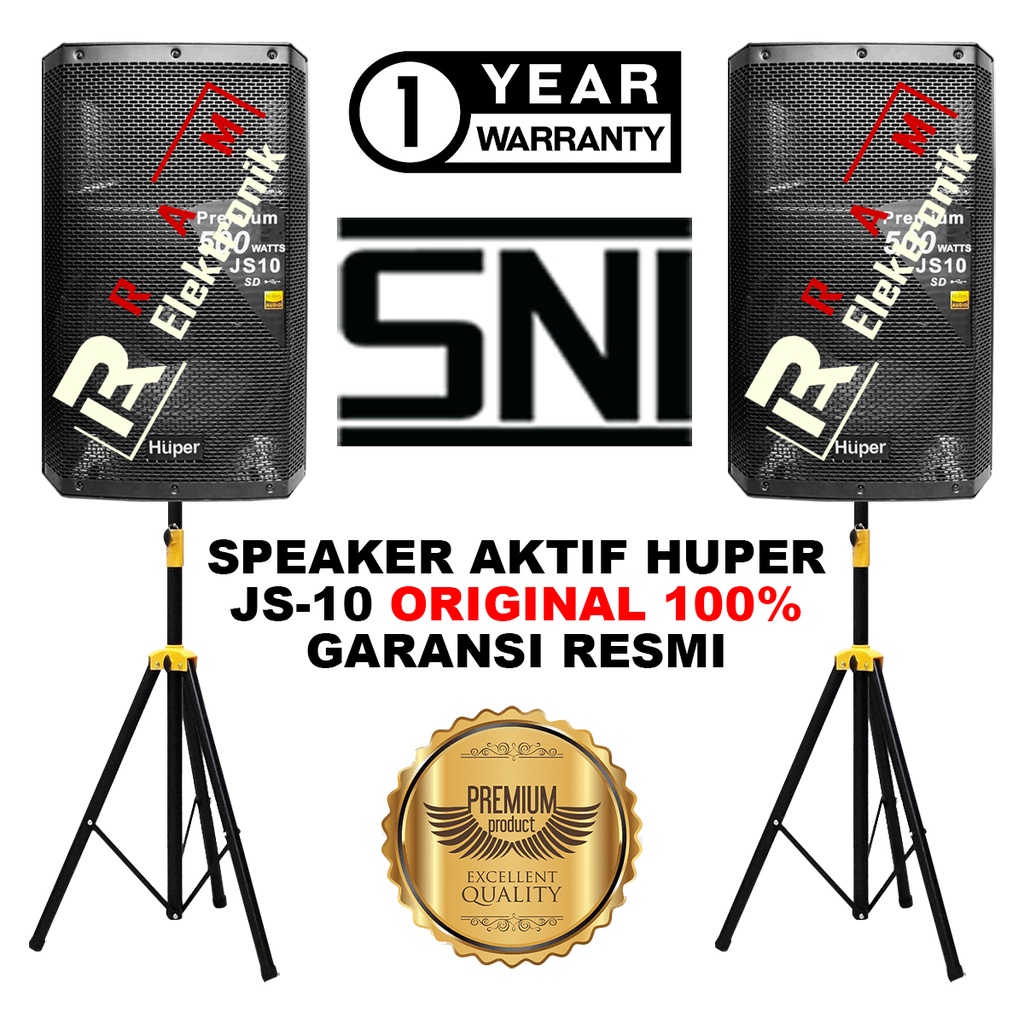 Jual Speaker Aktif 15 Inch HUPER JS10 / JS 10 Original Plus Stand Full ...