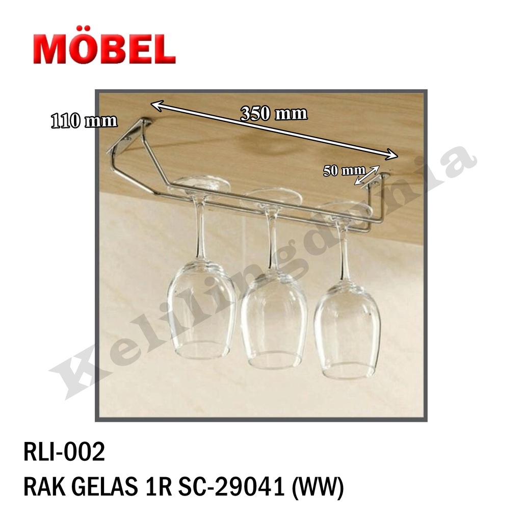 Jual Rak Gantung Gelas Wine Gantungan Gelas SS Stainless Steel 1 Jalur ...