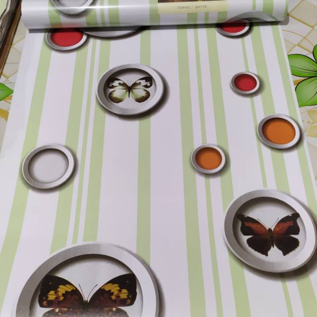 Jual Wallpaper sticker dinding motif kupu-kupu timbul ukuran 45 cm x 10 m | Shopee Indonesia