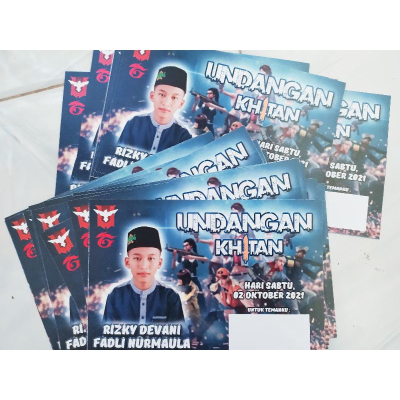 Jual Undangan Khitan Custom FreeFire Free Foto | Shopee Indonesia