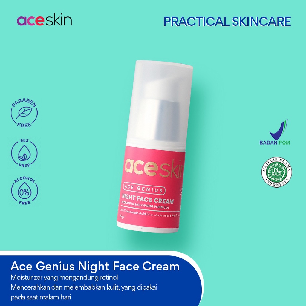 Jual ACESKIN Ace Genius Night Face Cream 15GR | Shopee Indonesia