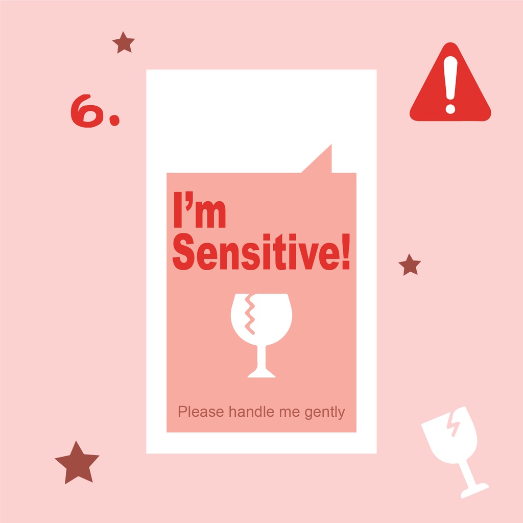 Jual Small Aesthetic Fragile Sticker Cute online shop sticker tanda ...