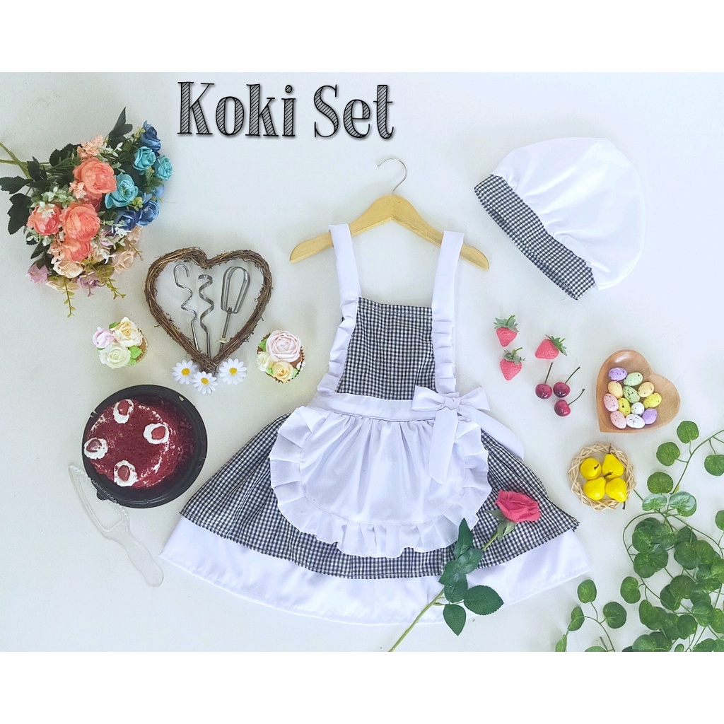 Jual BAJU ANAK KOSTUM KOKI CEWEK NEWBORN / KOSTUM ANAK-ANAK / KOSTUM PHOTOSHOOT / KOSTUM PROPS ...
