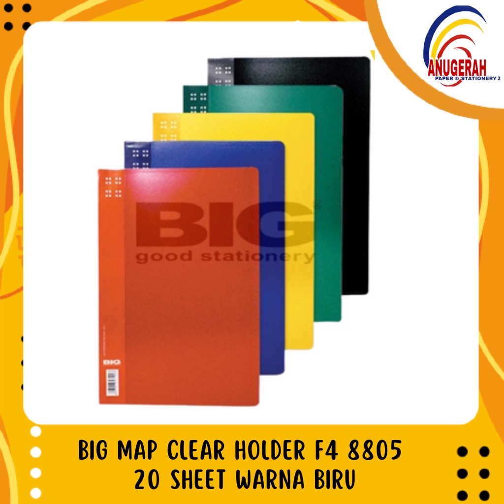 Jual BIG MAP CLEAR HOLDER F4 8805 20 SHEET WARNA BIRU (PCS) | Shopee ...