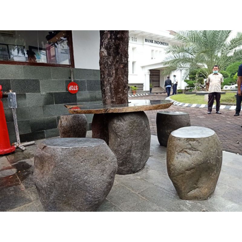 Jual meja kursi taman meja kursi teras meja kursi batu set kursi meja ...