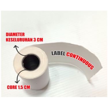Jual Label Thermal Stiker 58 x 5 m Label Sticker Continuous 58mm x 5 m ...