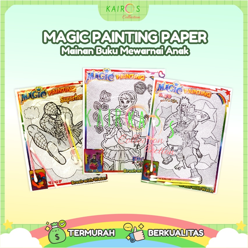 Jual Magic Painting Paper Kertas Warna Anak Buku Mewarnai Anak | Shopee ...