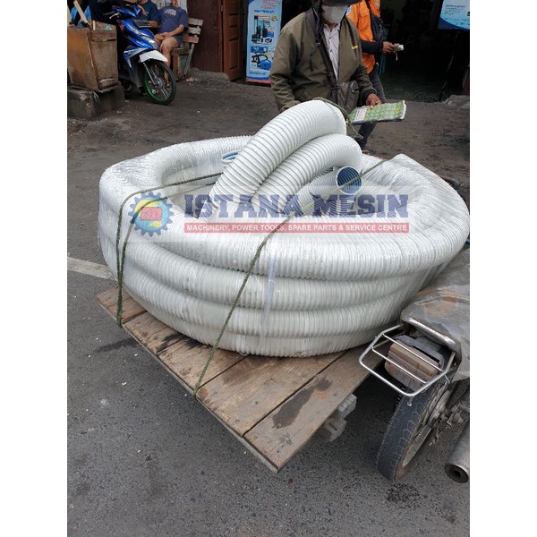 Jual SELANG DEBU SELANG SPIRAL PUTIH DEBU 4INCI DUST HOSE PER METER ...