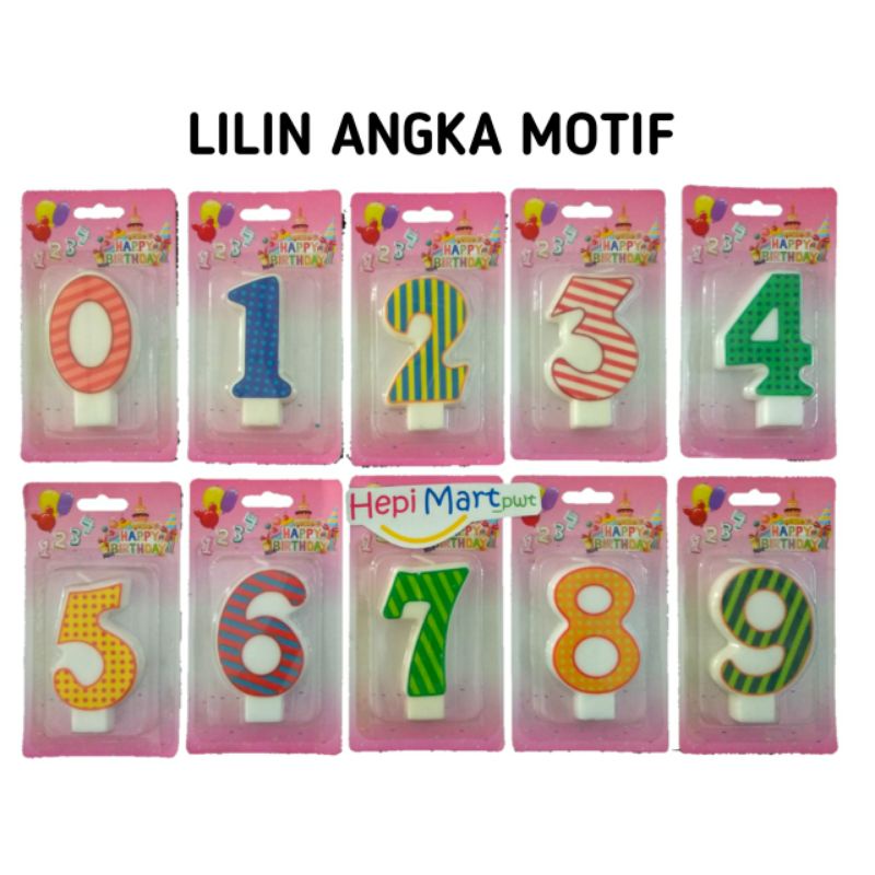 Jual Lilin ulang tahun angka lilin ultah happy birthday candles motif ...