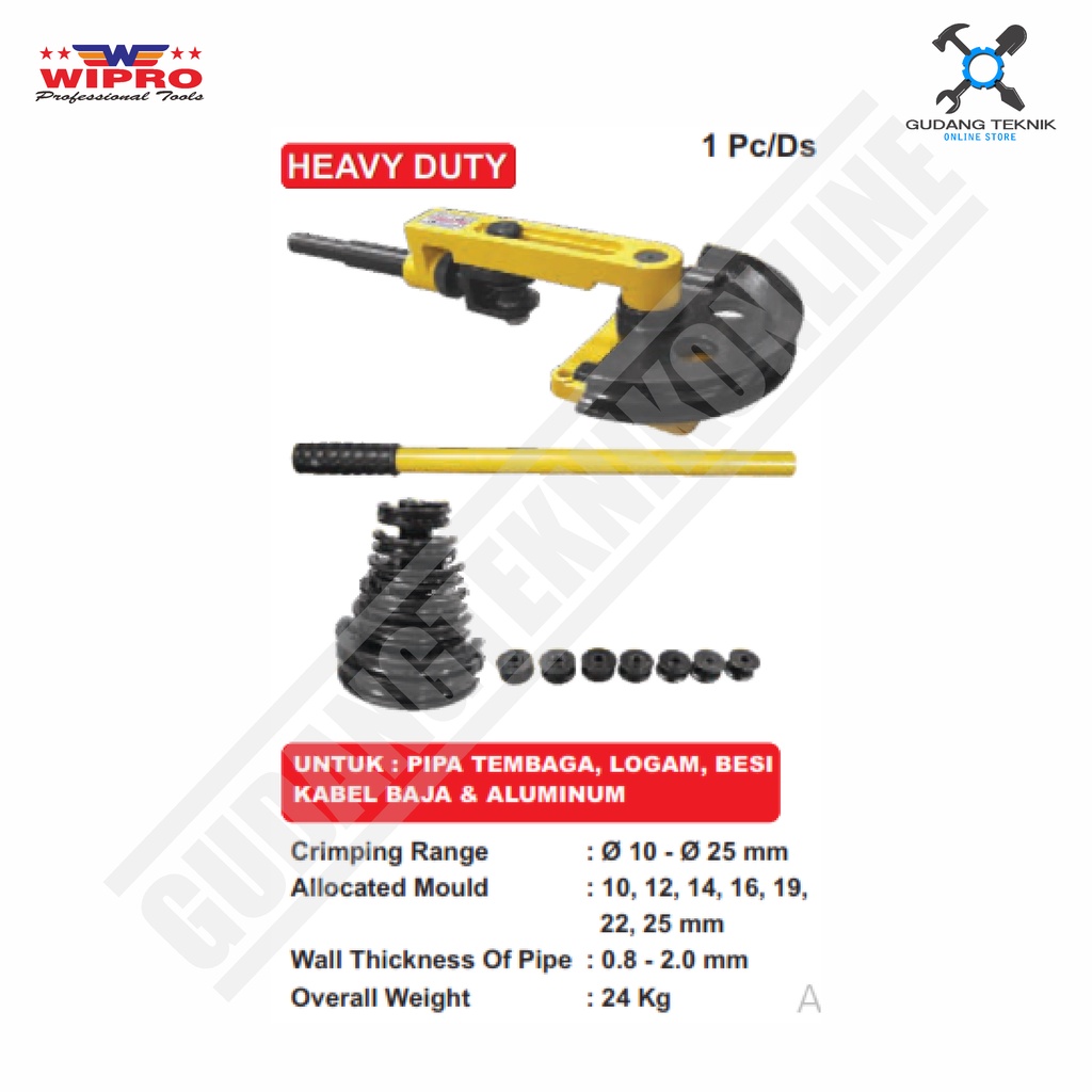 Jual Pipe Bender Bending Manual 10-25 mm WIPRO SWG-25 / Alat Bending ...