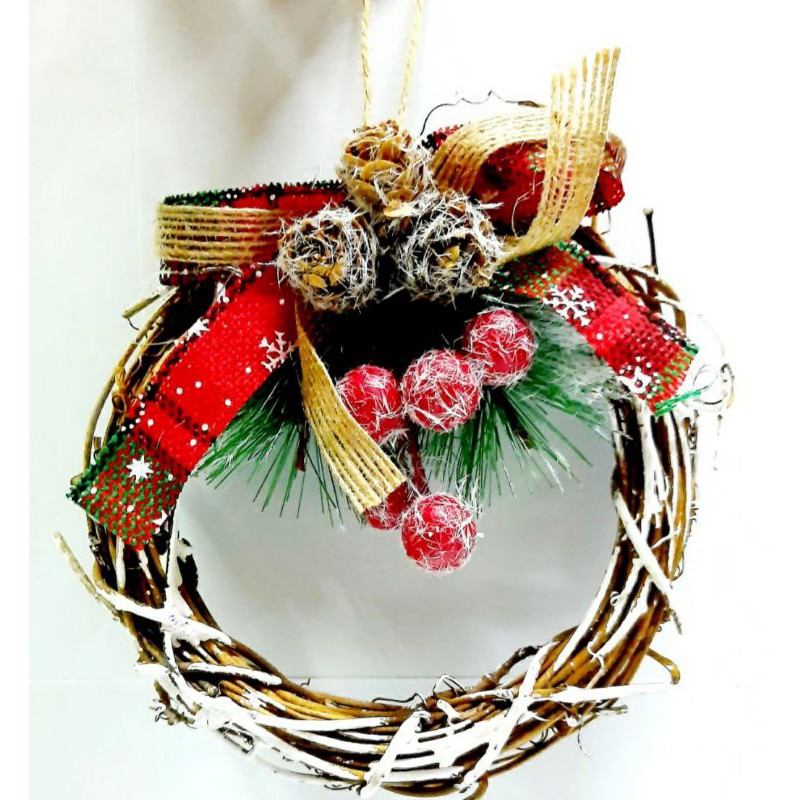 Jual DEKORASI KRANS NATAL HIASAN PARCEL GANTUNGAN PINTU SLINGER TINSEL ...