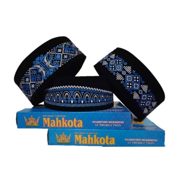 Jual Peci motif batik biru songkok nasional kopyah kopiah sablon ...