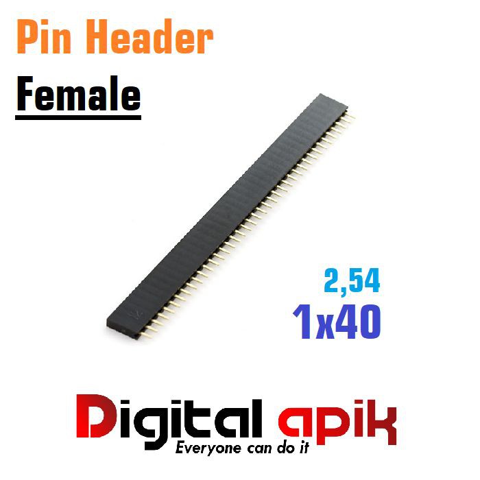 Jual Pin Header Female 1x40 Standar 2.54mm Strip Single Row 40 pin ...