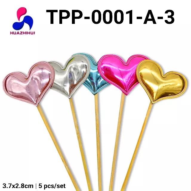 Jual GR-TPP-0001 Cake topper hiasan kue hati bintang mahkota aneka warna yamama baking | Shopee ...