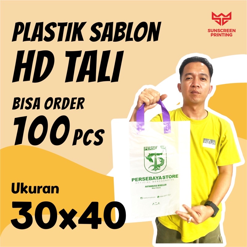 Jual Plastik sablon custom HD tali 30x40 soft handle free design ...