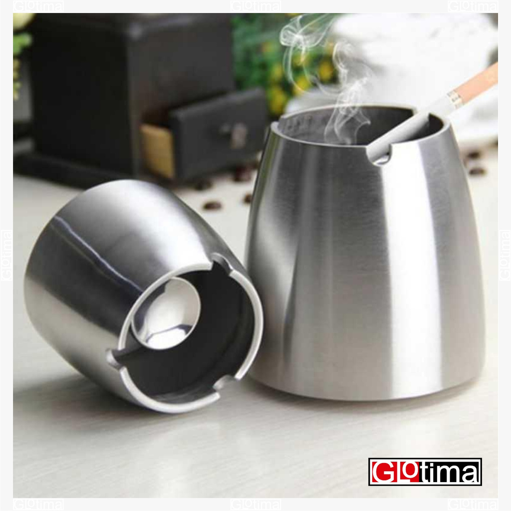 Jual Asbak Rokok Stainless Silinder Anti Angin Cone Smoking Ashtray ...