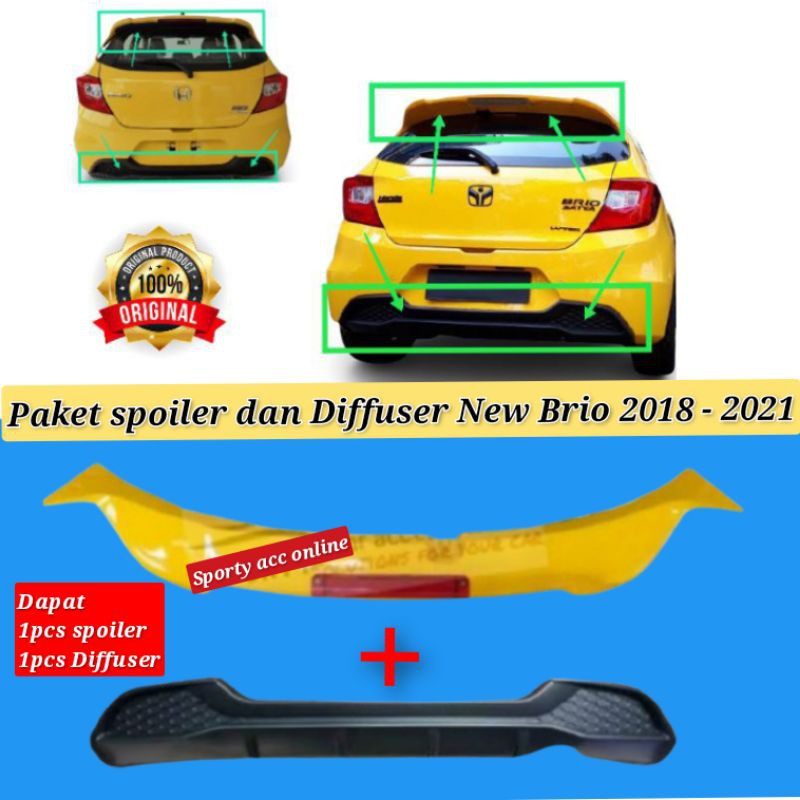 Jual spoiler dan diffuser New Brio 2019-2021 | Shopee Indonesia