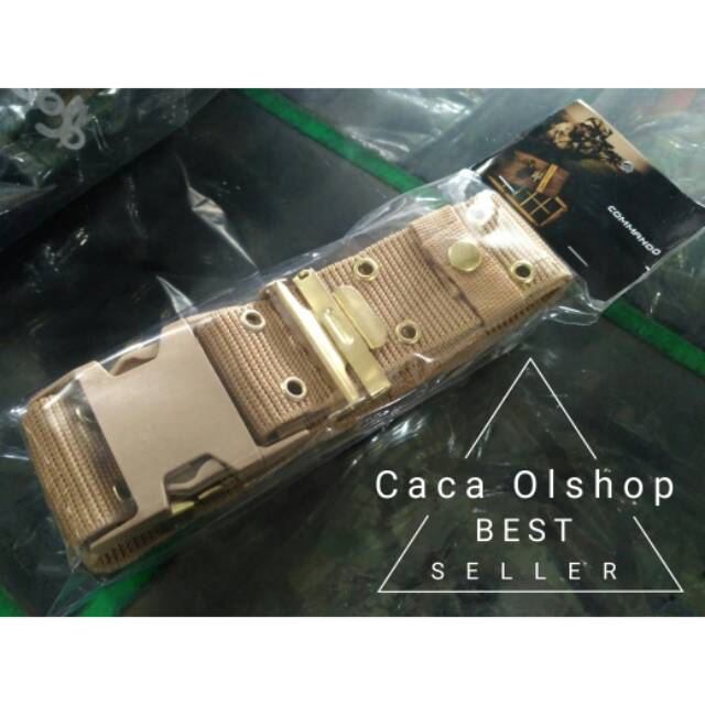 Jual SABUK IKAT PINGGANG PDL KOPEL KOMANDO TAN CREM COKLAT RIM NYLON ...