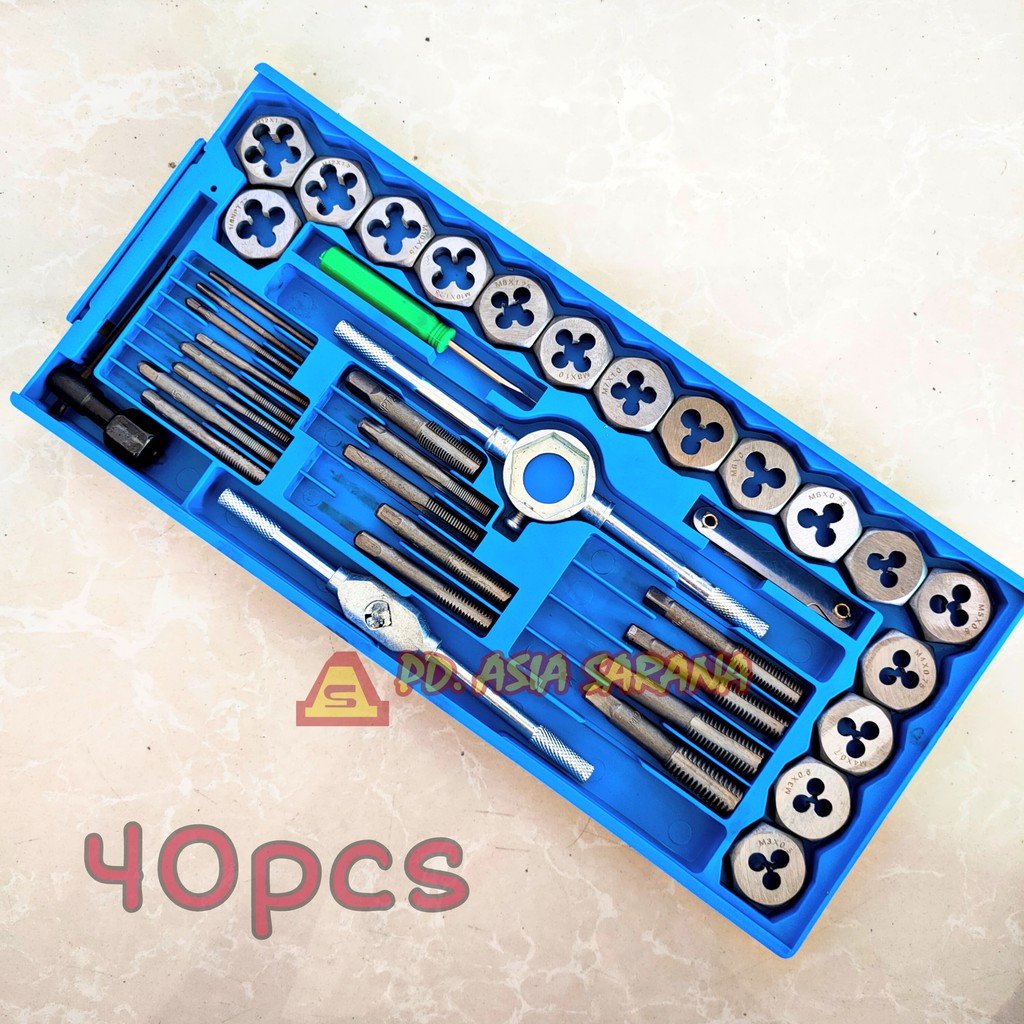 Jual Hand Tap & Die 40pcs Set Zeki / Senai Snay Tap Ulir Buat Drat Baut ...