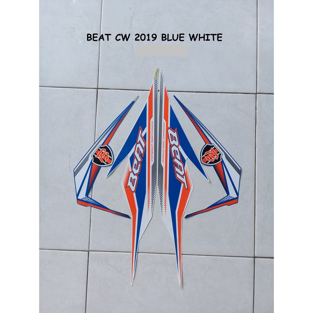 Jual Sticker Striping Lis Motor Honda Beat CW 2019 Putih Biru | Shopee ...