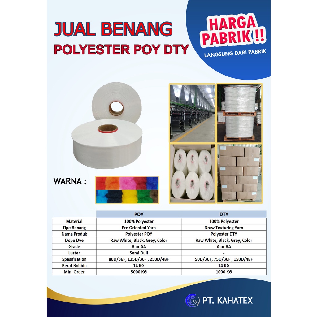 Jual Benang Polyester POY DTY | Shopee Indonesia
