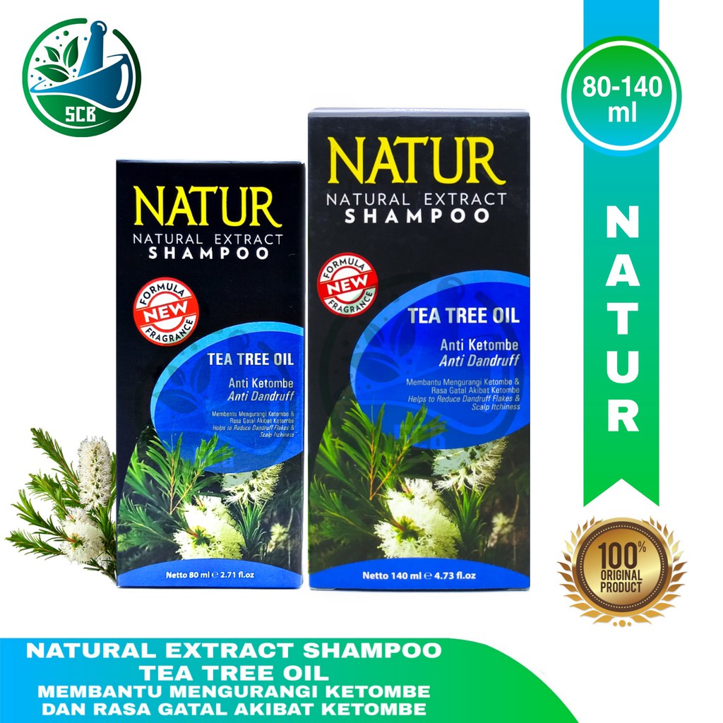 Jual Natur Natural Extract Shampoo Tea Tree Oil Anti dandruff -Isi 80 ml - 140 ml | Shopee Indonesia
