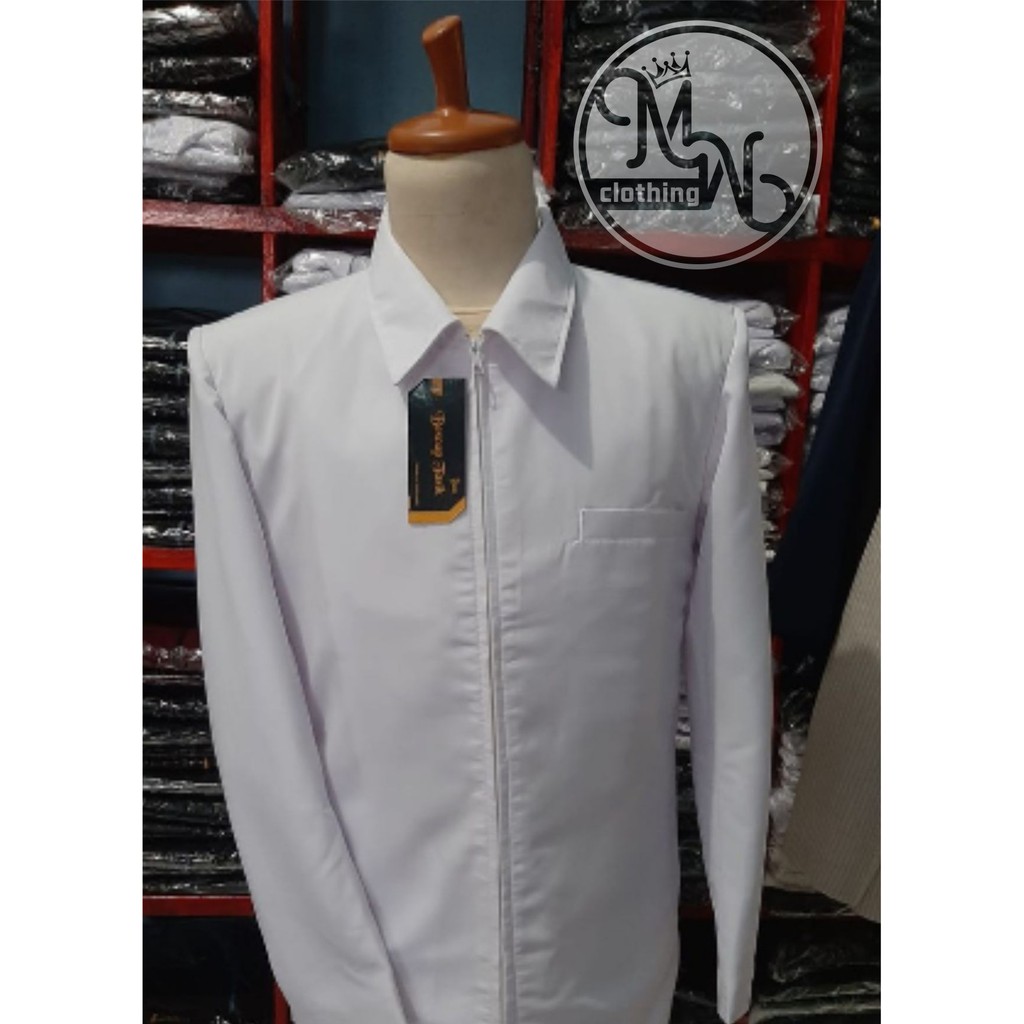 Jual Jasket / Jas Jaket Bescap Tasik Putih Polos | Shopee Indonesia