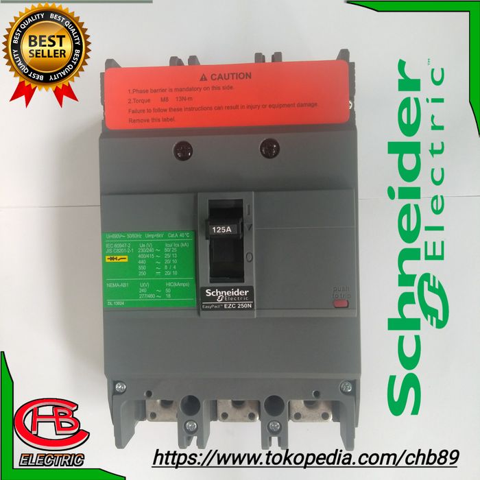 Jual Mccb Breaker Schneider Ezc250N 3P 125 Amper 25 Ka | Shopee Indonesia