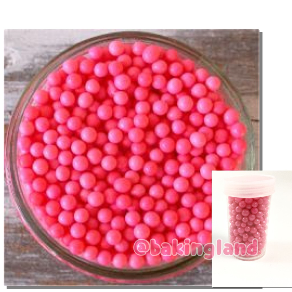 Jual Hiasan kue mutiara pink electric | Shopee Indonesia