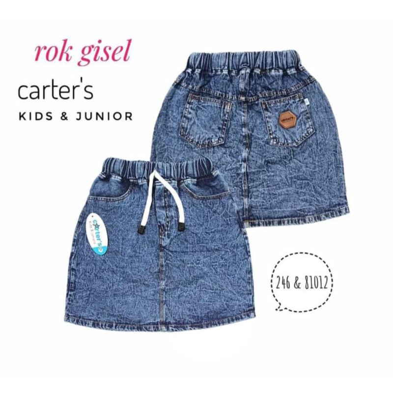 Jual Rok Jeans Pendek Mini Anak Perempuan Carter Seri Gisel Perut Ada ...