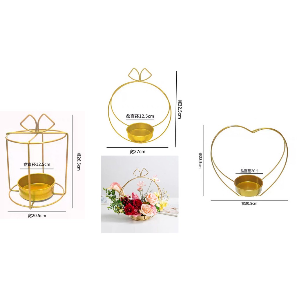 Jual Metallic Gold Flower Stand / Kerangka Bunga / Vas Bunga / Pot ...