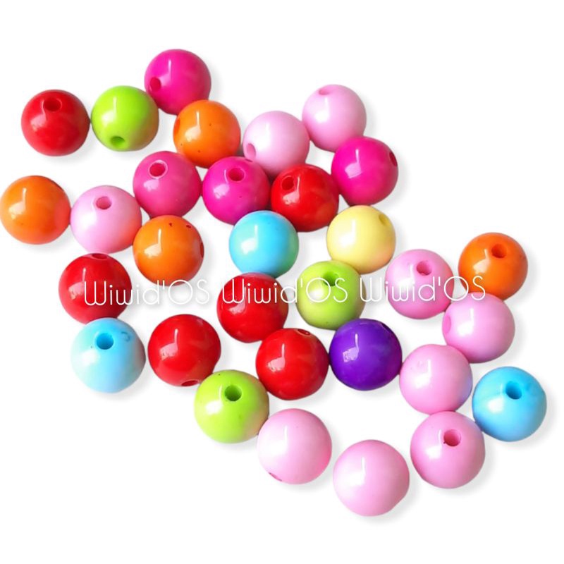 Jual (25 biji ) MANIK PLASTIK BULAT 10 mm | Shopee Indonesia
