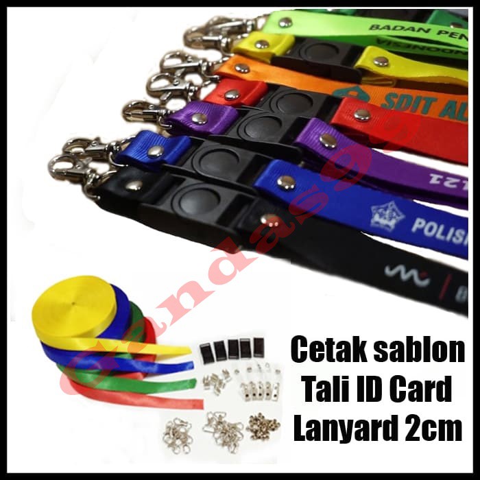Jual Custom Logo Tali ID Card Lebar 2cm Sablon 1 warna | Shopee Indonesia