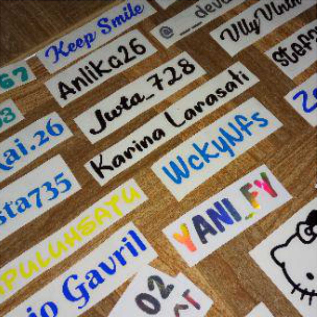 Jual cutting sticker custom nama atau label kata" suka suka bisa di ...